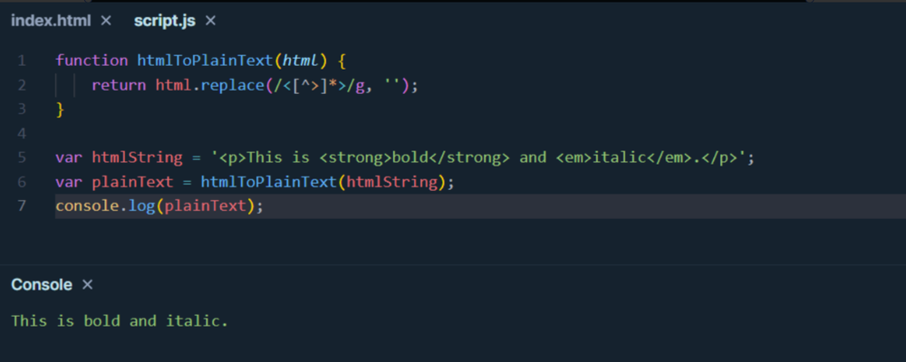 如何使用 JavaScript 将 HTML 转换为纯文本？