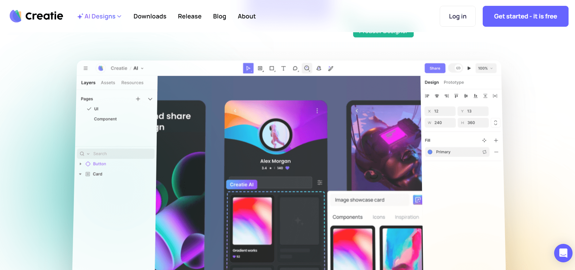 好用的 AI UI/UX 设计工具，一键生成 UI 设计稿