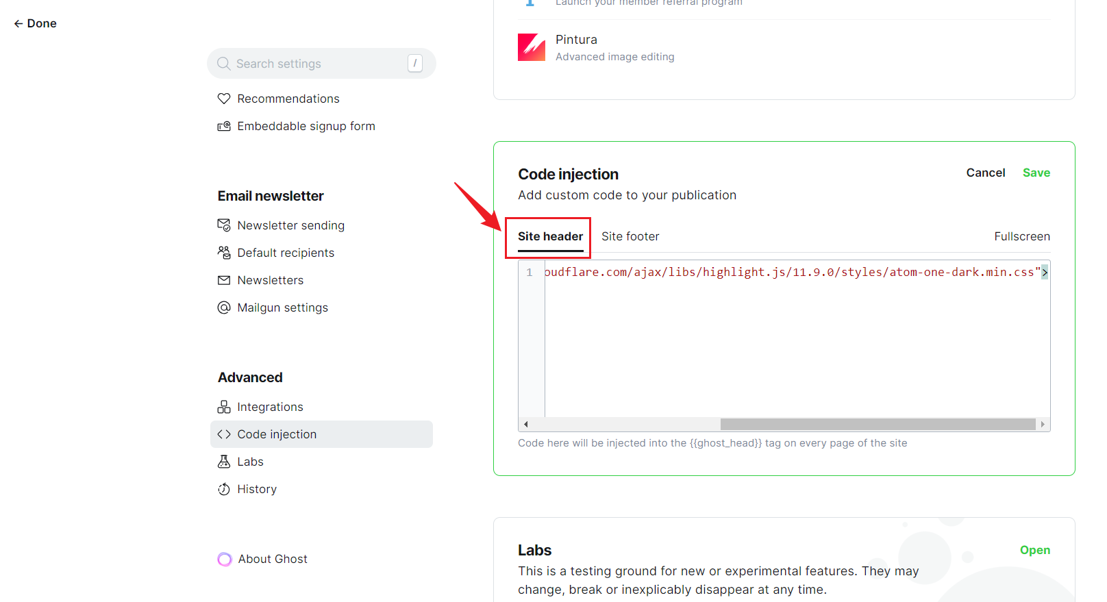Ghost 博客中如何给代码添加高亮？图文教程